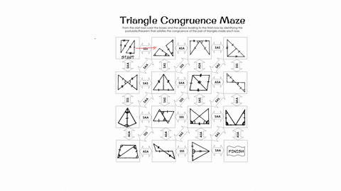 Triangle Congruence Maze From the start box color the boxes...