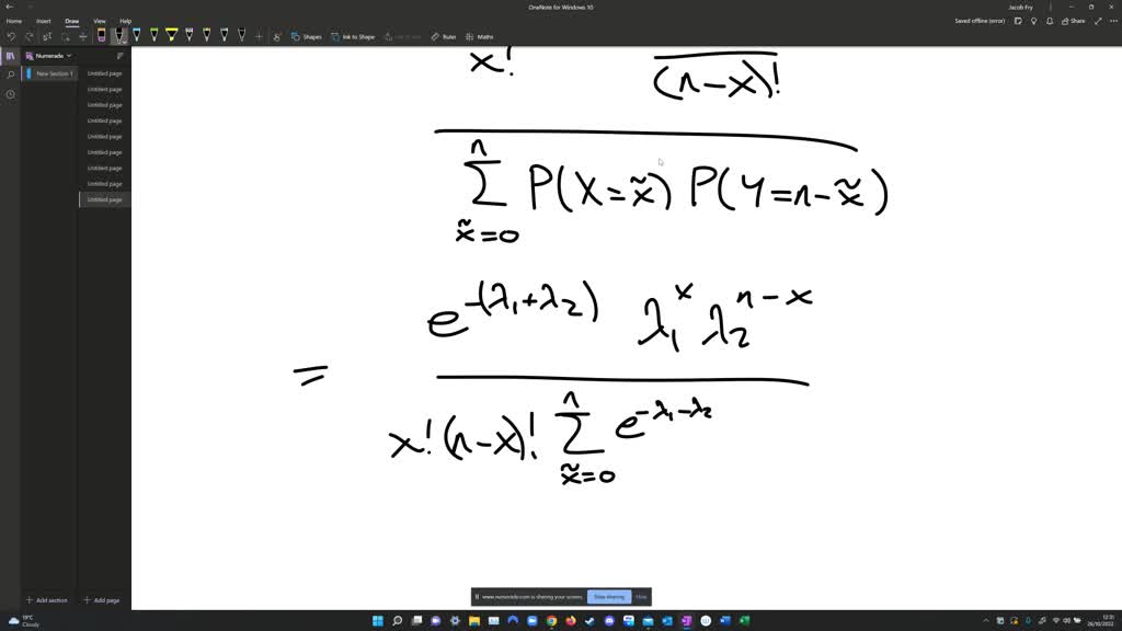 SOLVED: For X Poi(Î»1) and Y Poi(Î»2), independently, find the conditional distribution of X ...