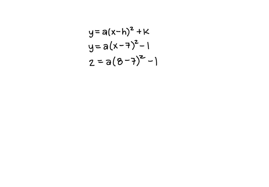 Solved Find A Function F Whose Graph Is A Parabola With The Given Vertex And That Passes 