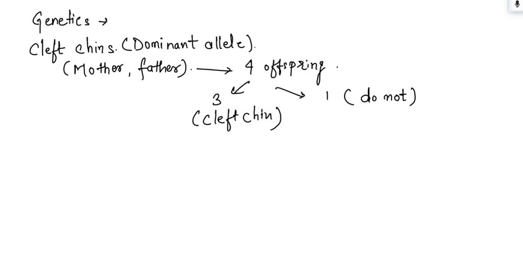 SOLVED: A husband and wife both have cleft chins, and when you look at ...