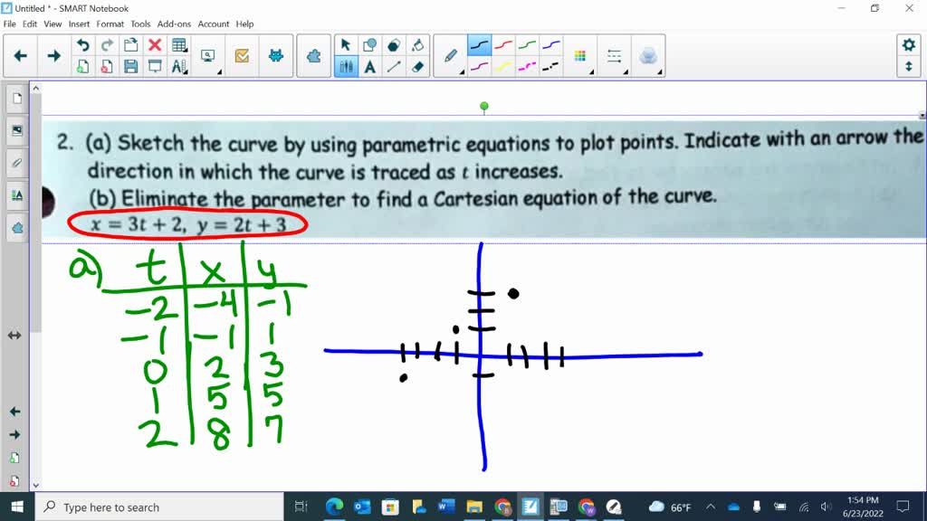 SOLVED: 2) A curve C is defined by the parametric equations x = /, y-t3 ~3t. dy d Find and dx dx