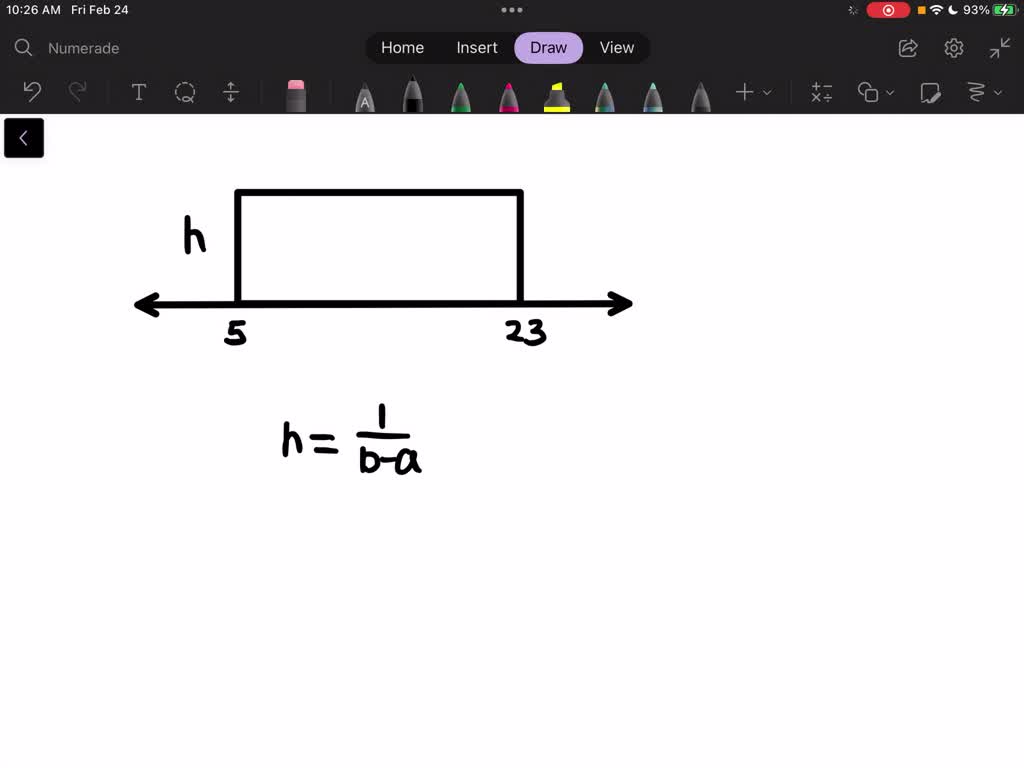 SOLVED: 'Compute the height of the displayed uniform density curve. Provide your answer with ...