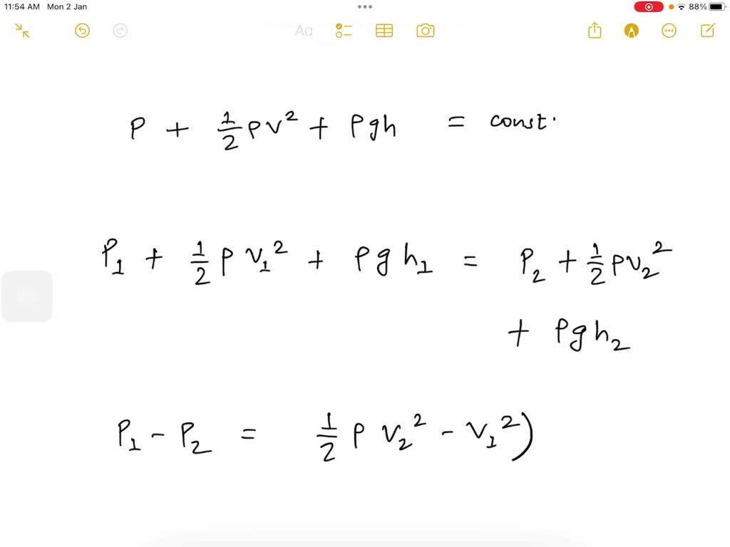 SOLVED: Upward force on an airplane’s wing Use Bernoulli’s equation to ...