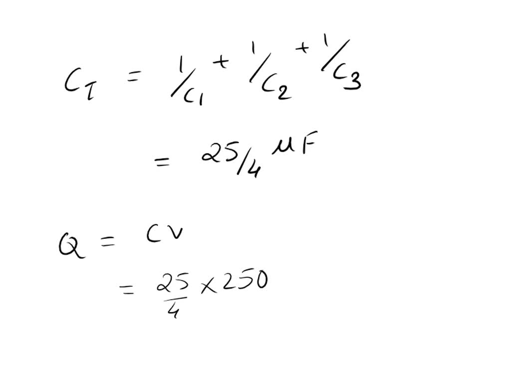 SOLVED: Three capacitors A, B, and C have capacitance 10, 50, and 25 ...