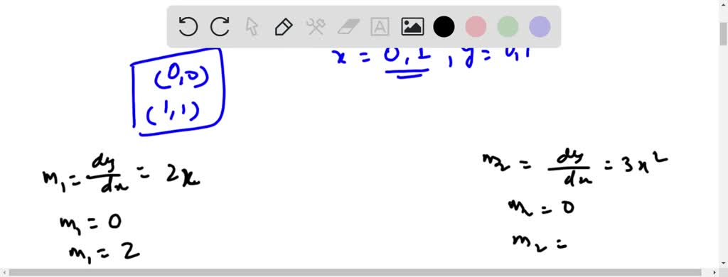 SOLVED: Find the acute angles between the curves at their points of ...