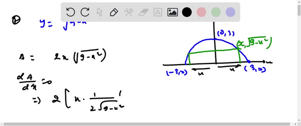 SOLVED: Find the dimensions of the largest rectangle that can be constructed with two vertices ...