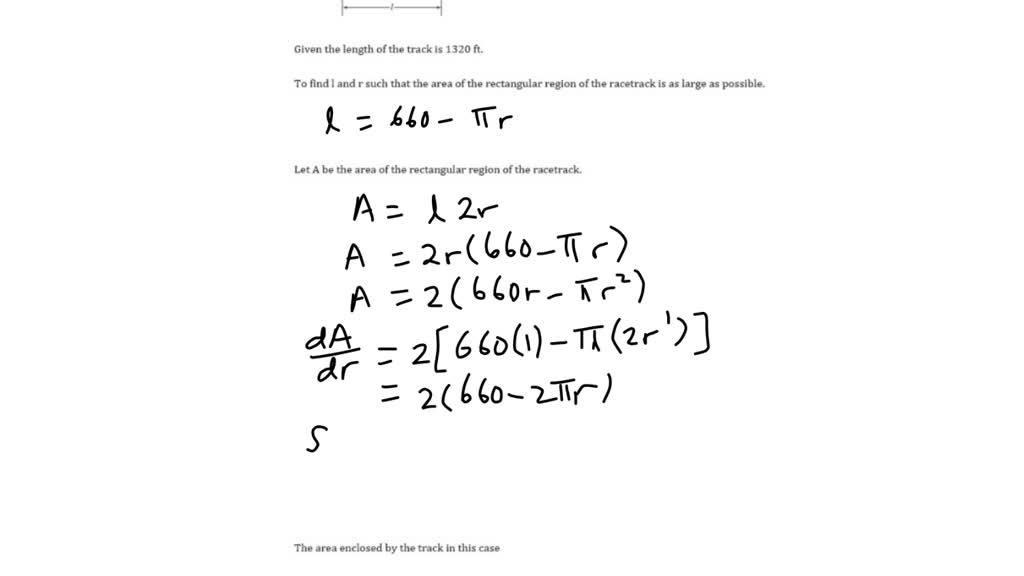 SOLVED: The accompanying figure depicts a racetrack with ends that are ...