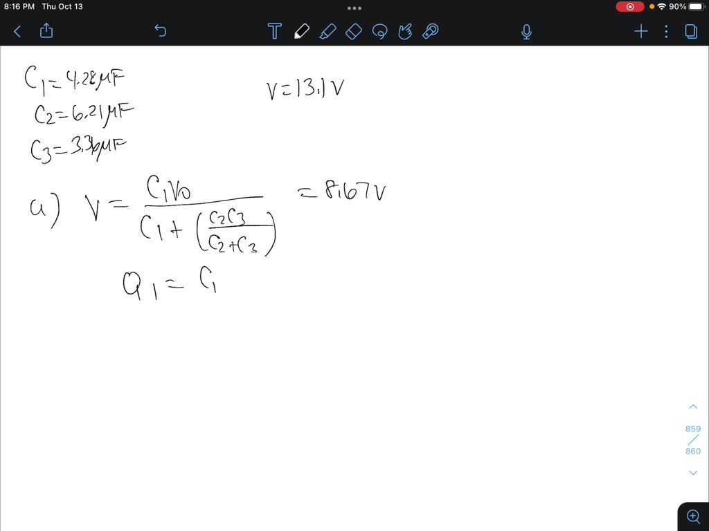 SOLVED: Texts: Three capacitors C1-10uF, C2-12uF, and C3-8uF are connected as shown in Fig. Only ...