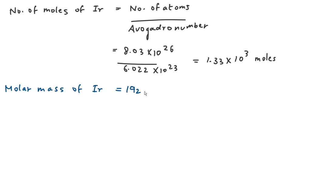SOLVED: Iridium (Ir) is element 77 on the periodic table. A sample ...