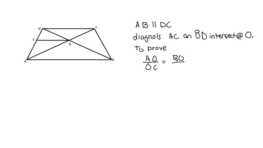 SOLVED: Prove that the diagonals of a trapezoid cut each other into segments that are ...