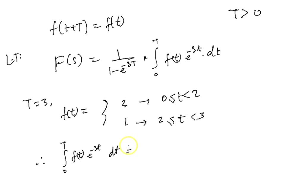 SOLVED: (a) Find the Laplace transform of the periodic function whose graph is shown below f(t) t 10