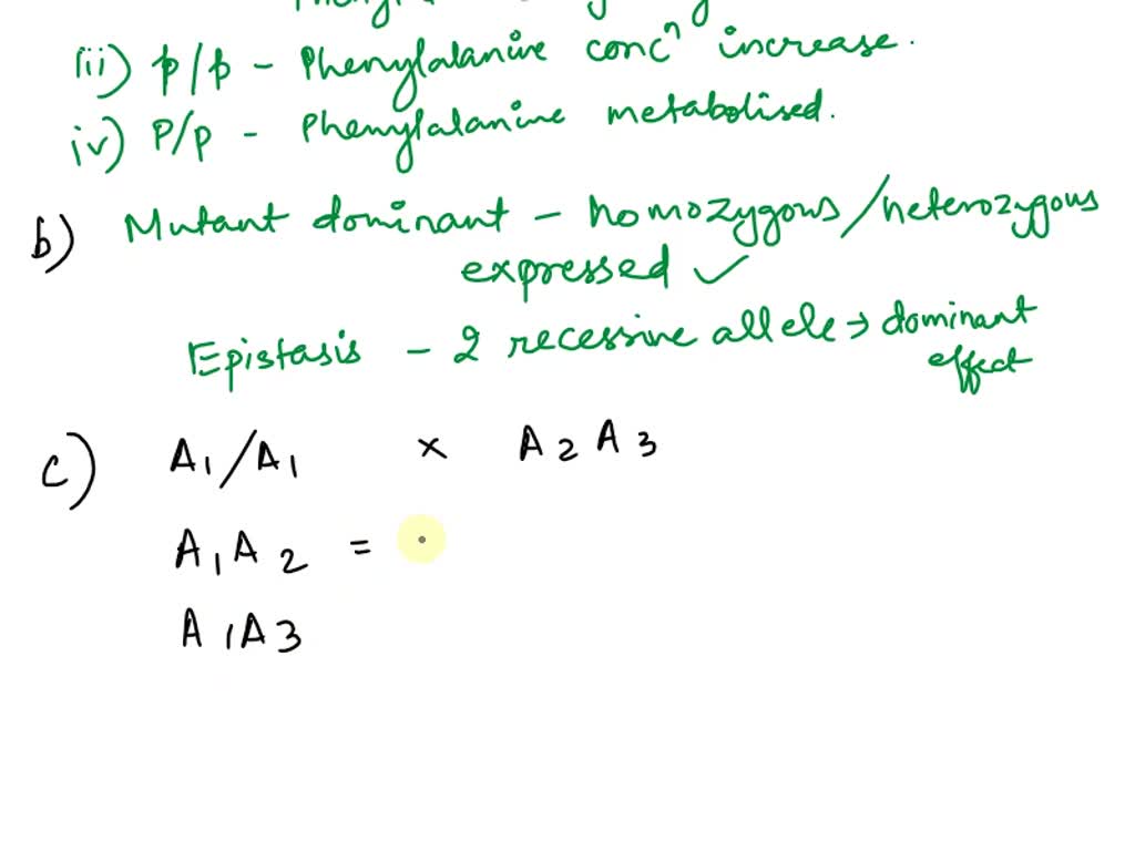 SOLVED: Molecular basis of dominance and recessiveness, incomplete ...