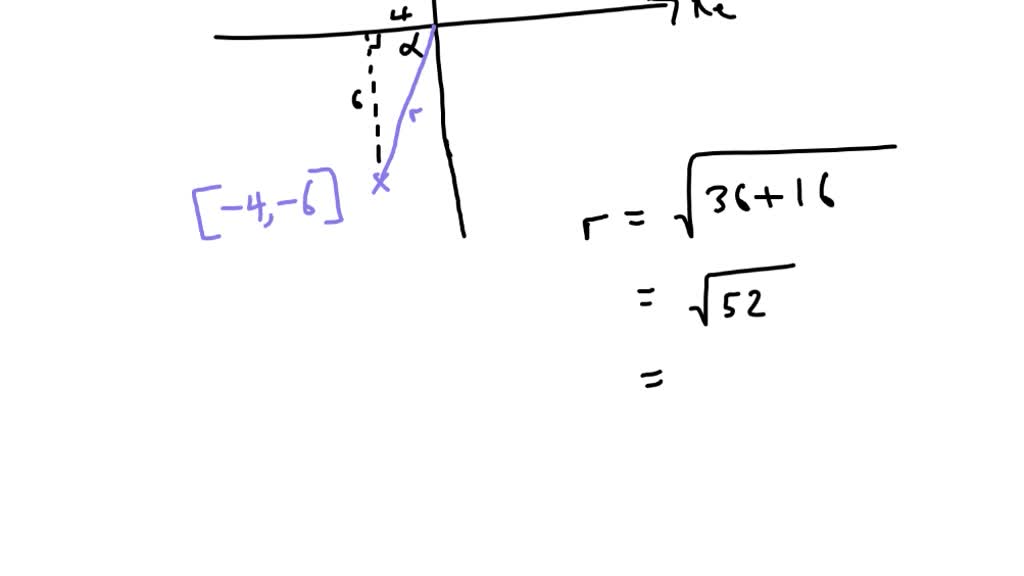 SOLVED: Write the complex number z=-4-6i in trigonometric form (sometimes called polar form ...