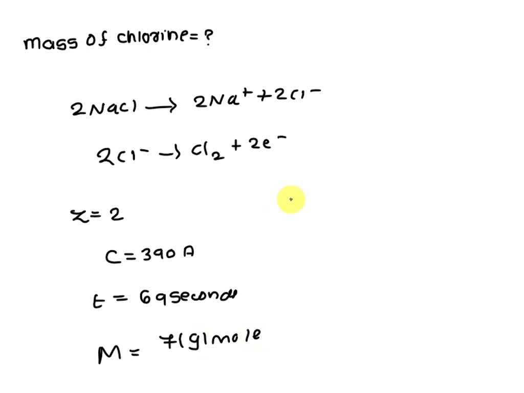 SOLVED: In the industrial"chlor-alkali" process, pure chlorine and ...