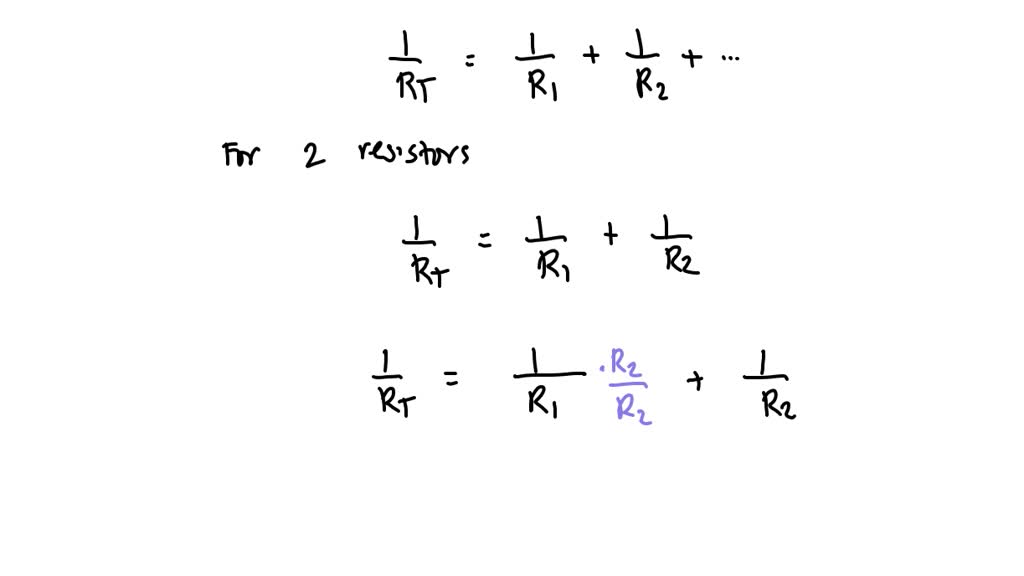 Which of the following are rules for calculating parallel circuits when ...