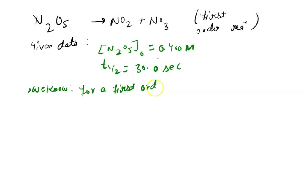 SOLVED: The decomposition of N2O5(g) —> NO2(g) + NO3(g) proceeds as a ...