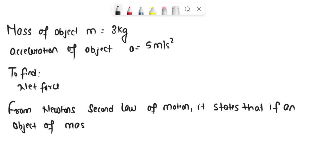 Solved Calculate The Net Force In Newtons Acting On A 5 Kg Object