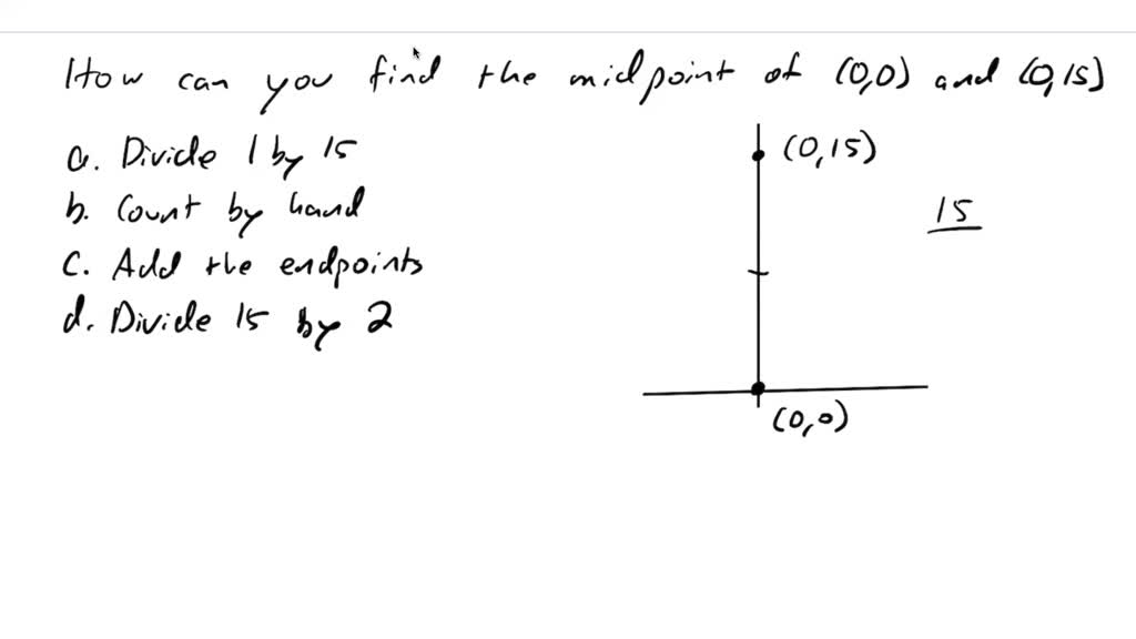 SOLVED: Which methods could you use to calculate the y-coordinate of the midpoint of a vertical ...