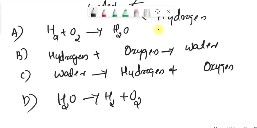 SOLVED: Which of the following correctly shows the word equation for ...