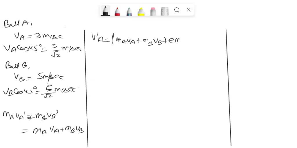 SOLVED: Two balls with masses as given in the figure below collide with ...