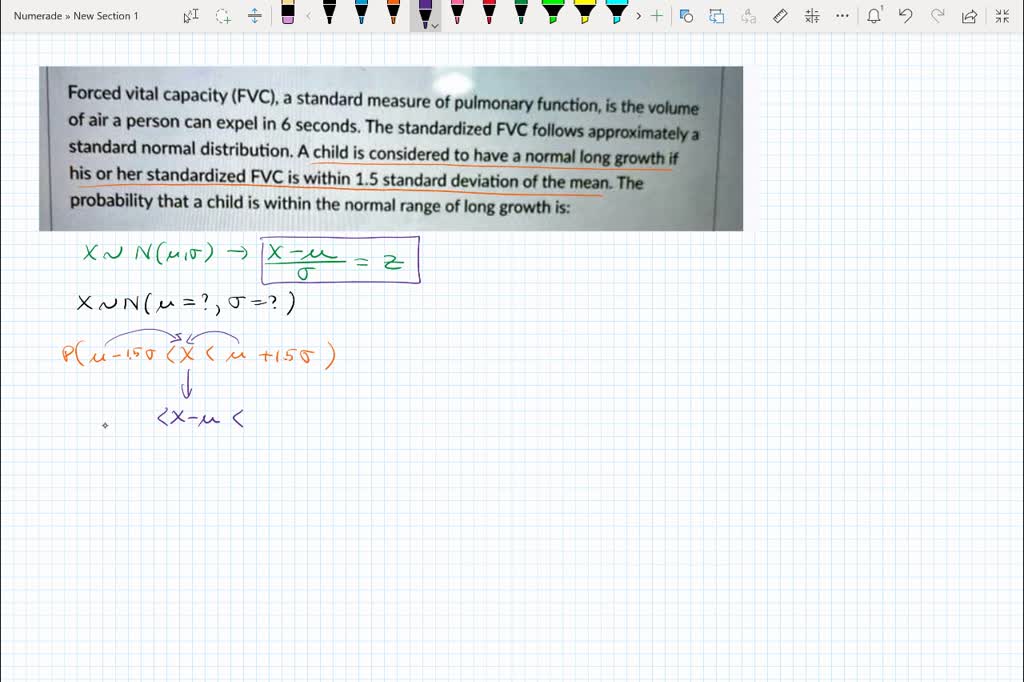 SOLVED: A normal forced expiratory volume in one second (FEV1 ...