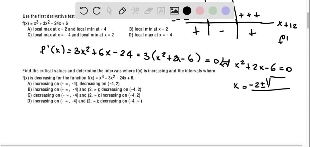 SOLVED: Find the critical values and determine the intervals where flx) is increasing and the ...