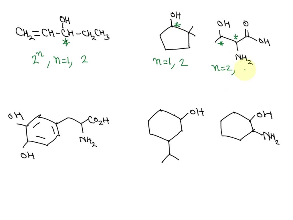 SOLVED: Copy - the structure and mark all stereocenters in each molecule and tell how many ...