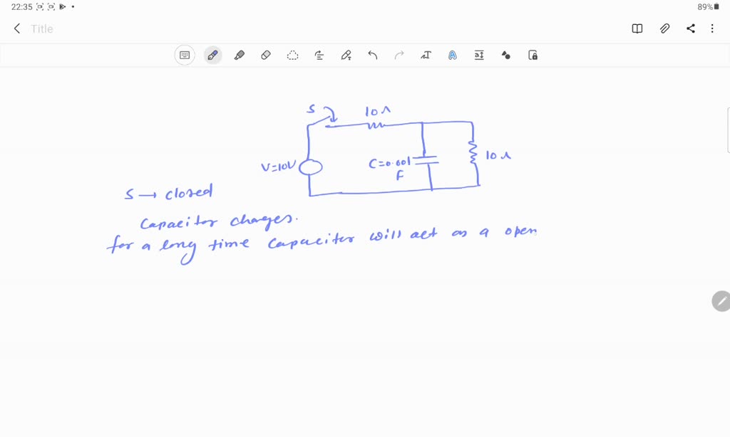 SOLVED: Circuit is wired up as shown below: The capacitor is initially ...