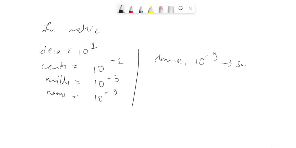 Solved Order The Four Metric Prefixes From Smallest To Largest Nano Milli Centi Deka Milli