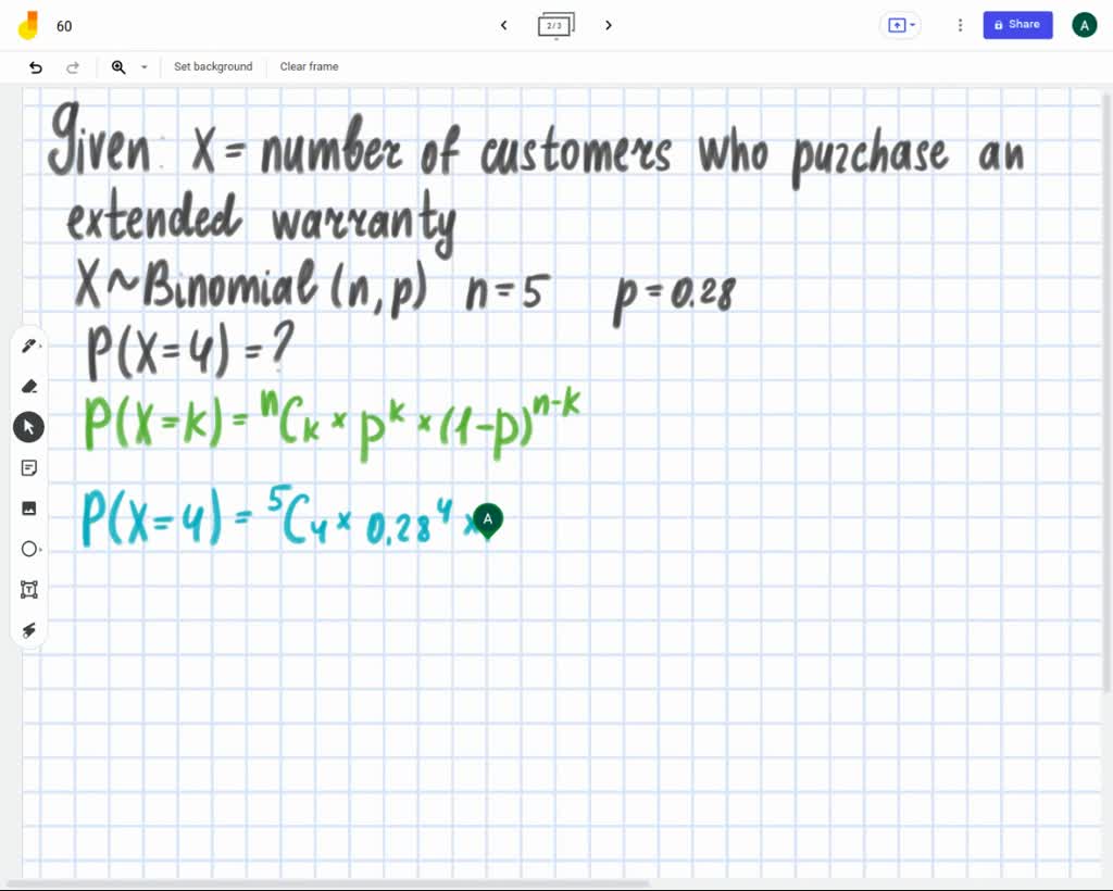 SOLVED: The probability of a single customer purchasing an extended ...