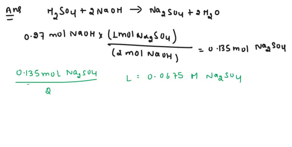 SOLVED: Aqueous sulfuric acid (H2SO4) will react with solid sodium hydroxide (NaOH) to produce ...