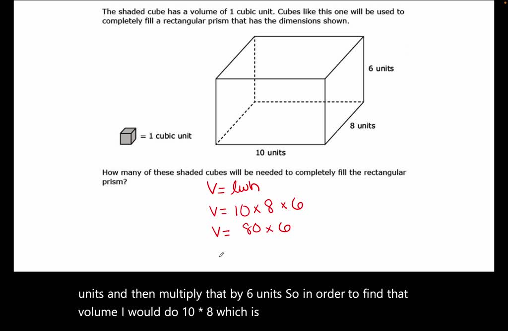 SOLVED: Please, I need some help here. The shaded cube has a volume of ...