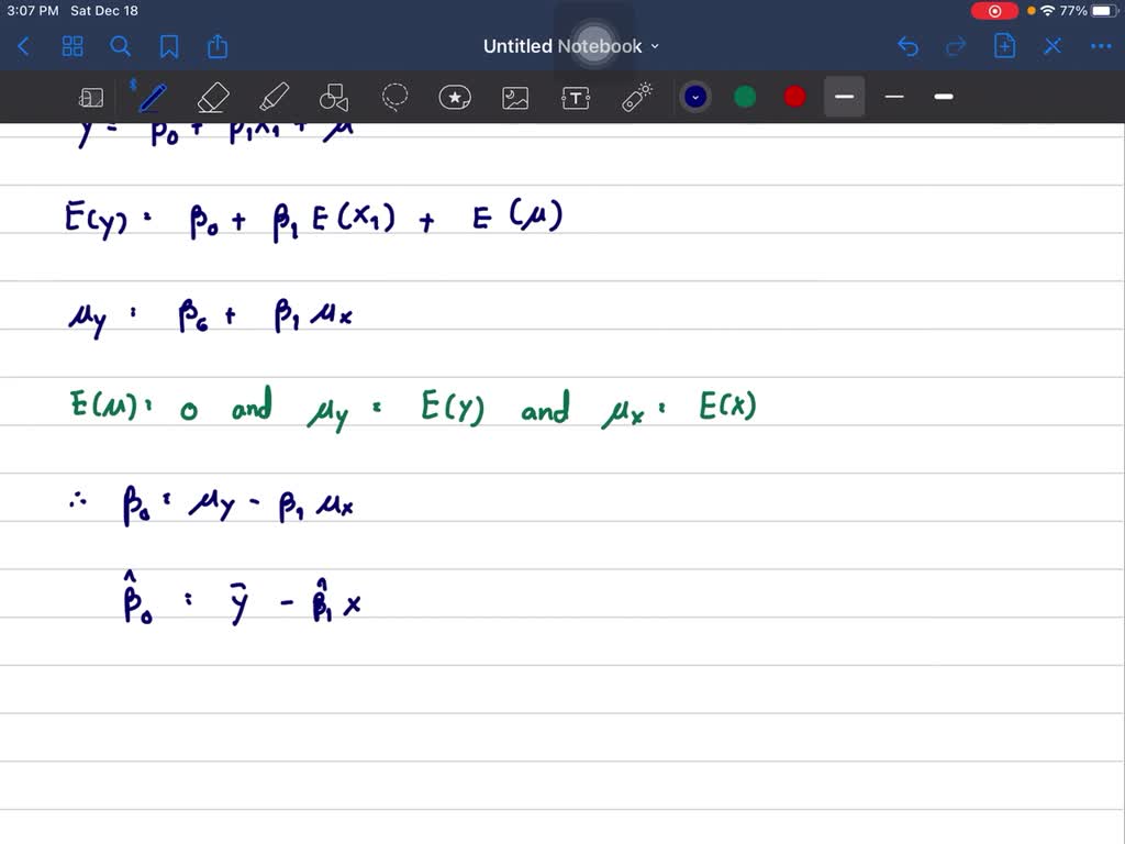 SOLVED: Consider model (4.10) for regression through the origin and the estimator b1 given in (4 ...