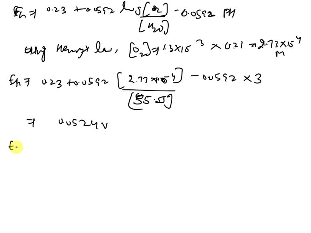 SOLVED: 2. Calculate the Eh for acid mine drainage, pH = 3 using the ...
