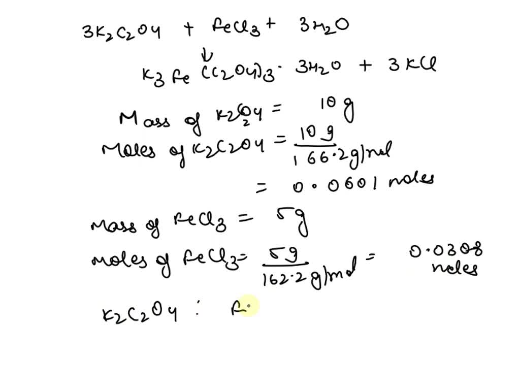 SOLVED: Potassium tris(oxalato)ferrate(III) trihydrate is prepared by precipitation from aqueous ...