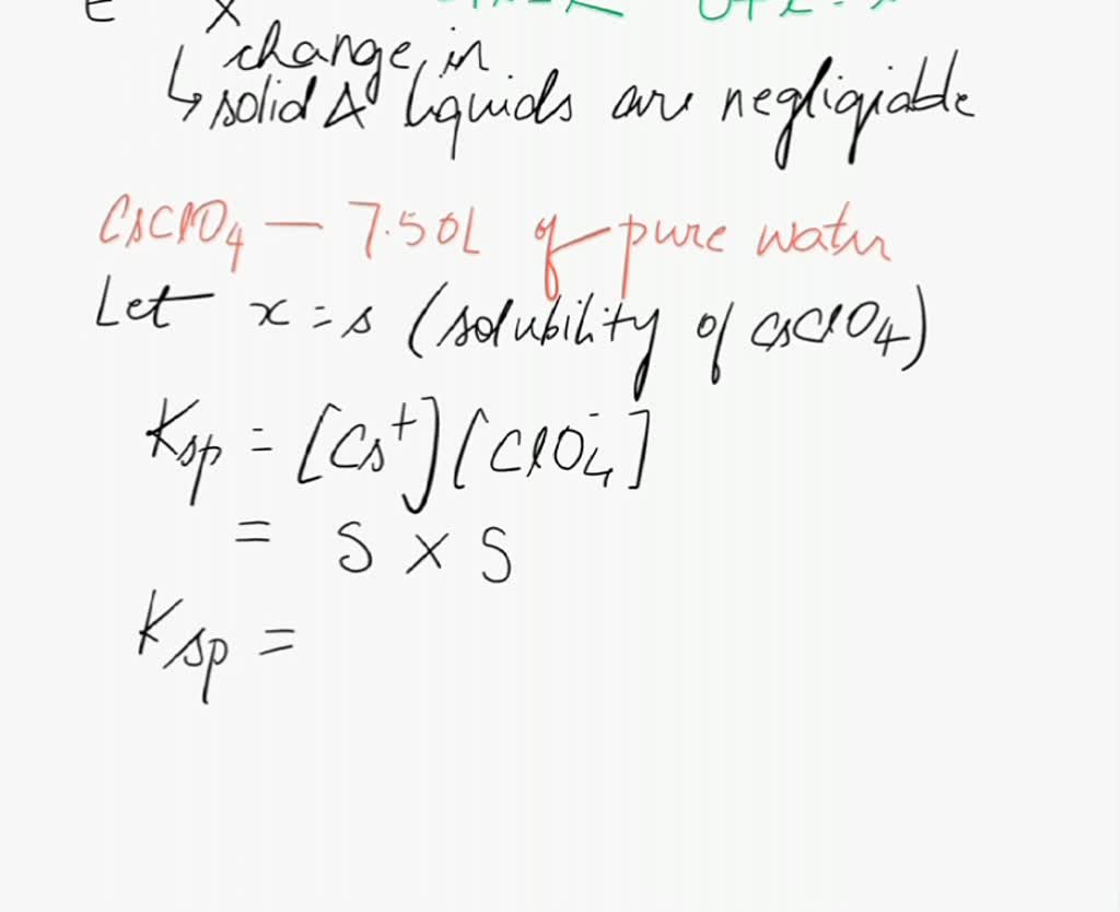 SOLVED: 10. Cesium perchlorate is a slightly soluble ionic compound The ...