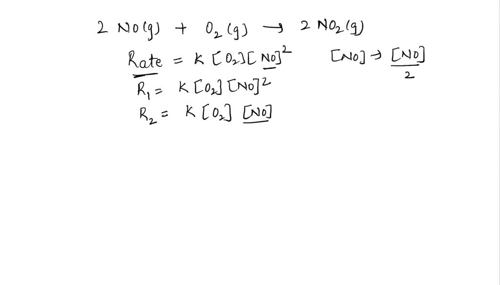 The reaction 2NO(g) + O2(g) â†’ 2NO2(g) has the following rate law ...