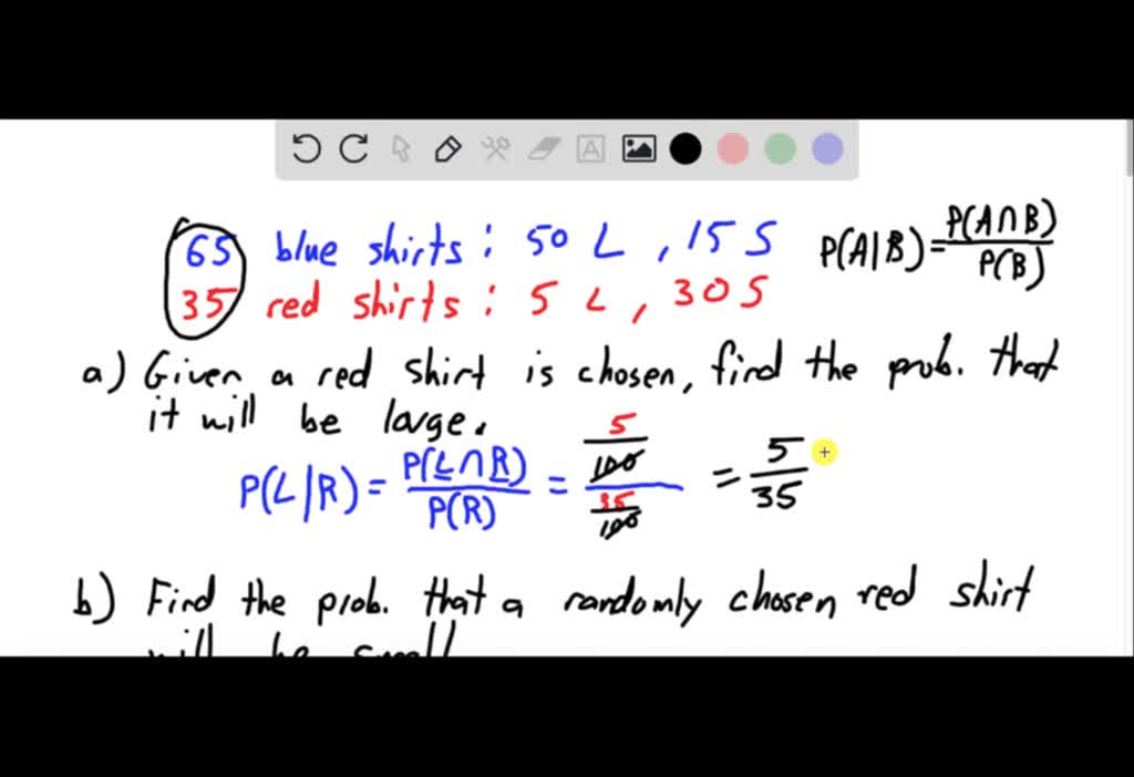 SOLVED: 'part B, what is the probability that a randomly chosen red ...
