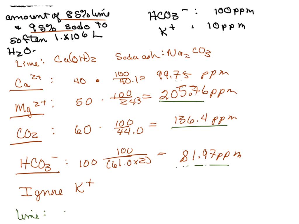 A sample of water on analysis gives the following results: Ca2+ = 40 ...