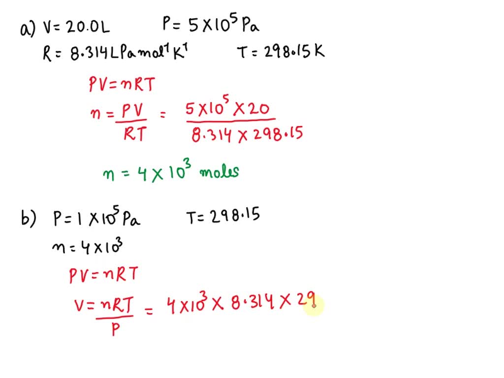 SOLVED: A sample of air was compressed to a volume of 20.0 L. If the ...