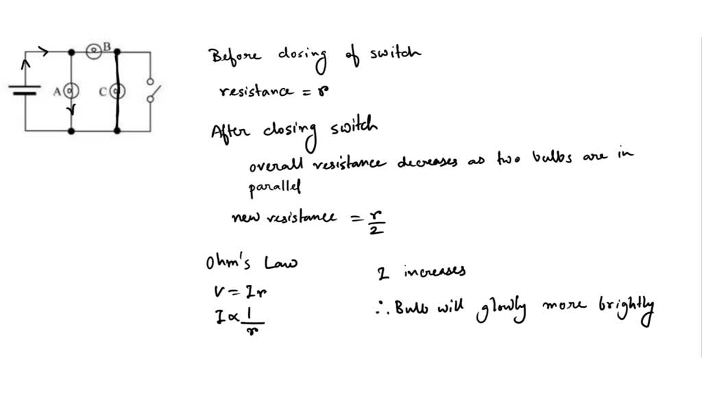 SOLVED: Problem 1: The diagram below has three identical light bulbs ...