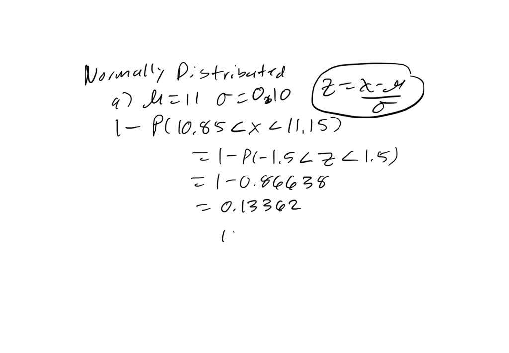 SOLVED: Motorola used the normal distribution to determine the ...