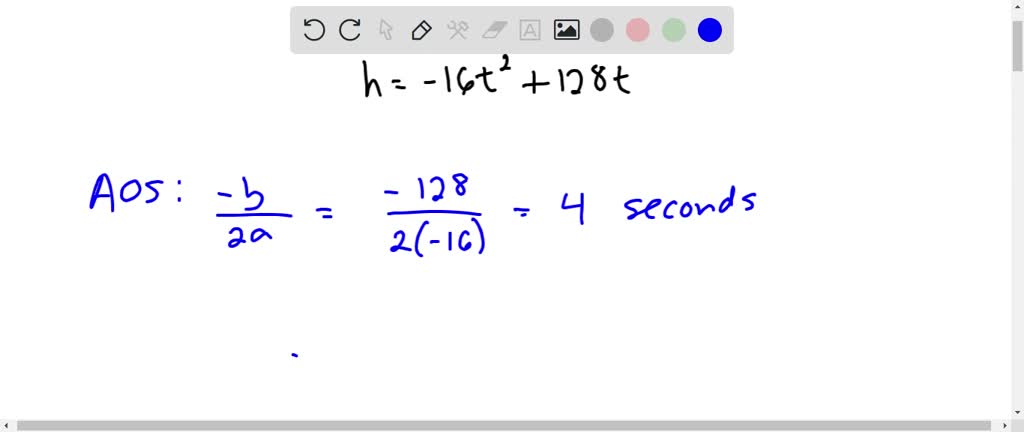 Solved A Model Rocket Is Launched And Its Path Is Represented By The Equation H 16t 2 128t