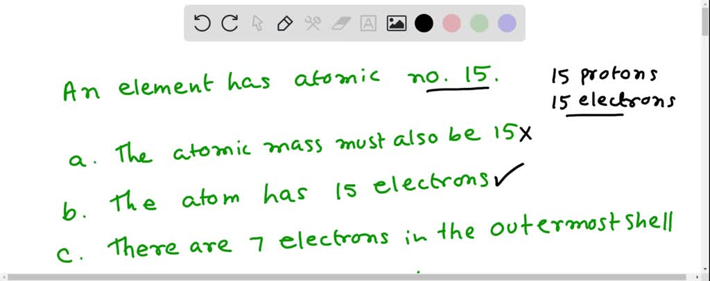 SOLVED: If an element has an atomic number of 15 then (a) the atomic ...