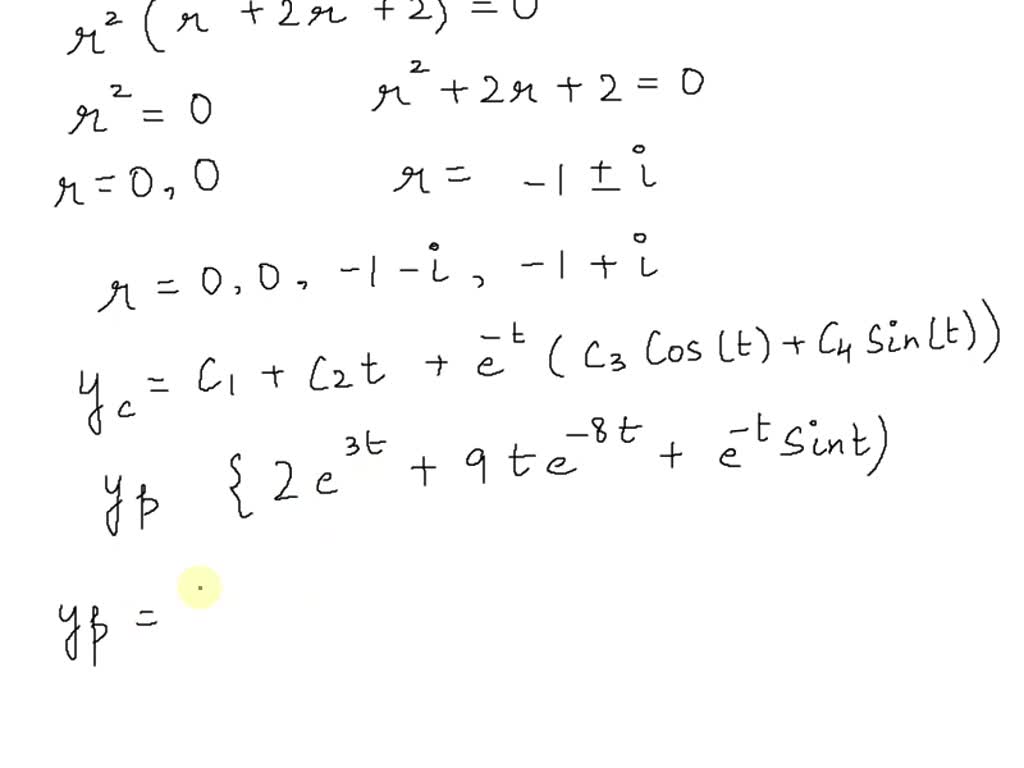 SOLVED: Determine suitable form for Y if the method of undetermined coefficients is to be used ...