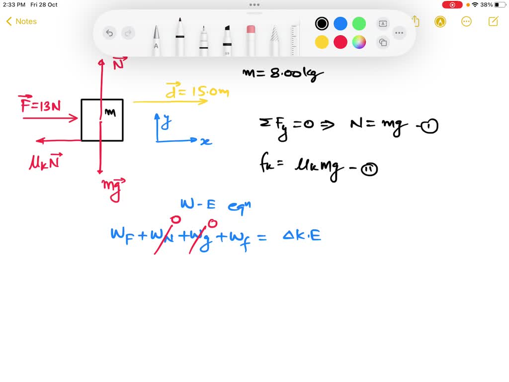 Solved A Constant Applied Force Fp Of 13 0 Npushes A Box With A Mass M
