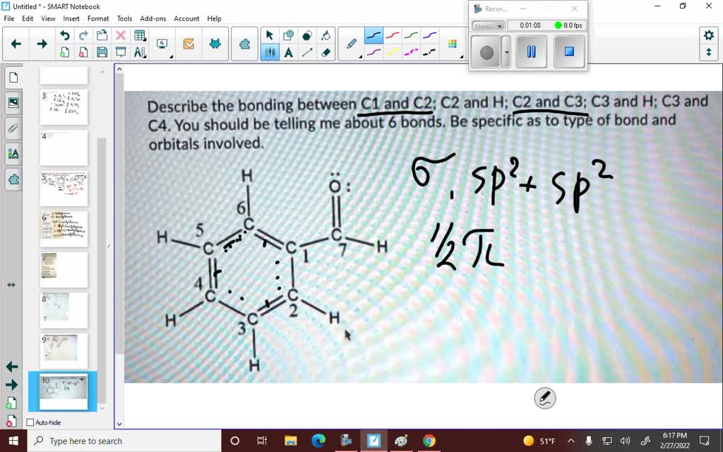 SOLVED: 'Describe the bonding between C1 and C2; C2 and H; C2 and C3 ...