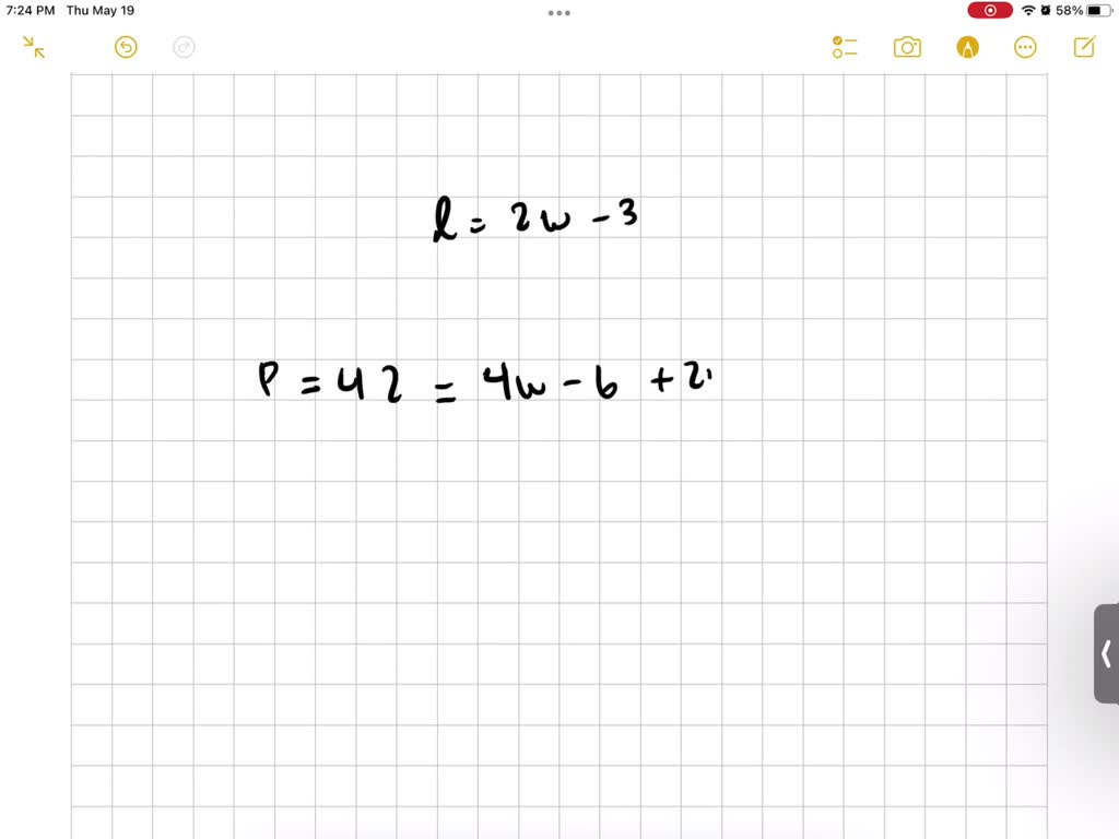 SOLVED: The length of a rectangular garden is three feet less than ...