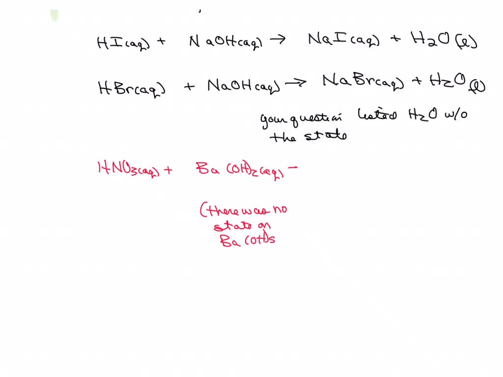 SOLVED: CHEM 1311 Unit IV Chemical Reaction Homework MULTIPLE CHOICE ...