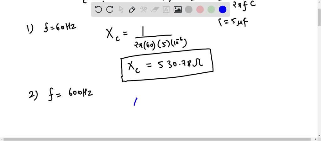 SOLVED: Calculate the reactance of a 5.0-μF capacitor at (a) 60 Hz, (b ...